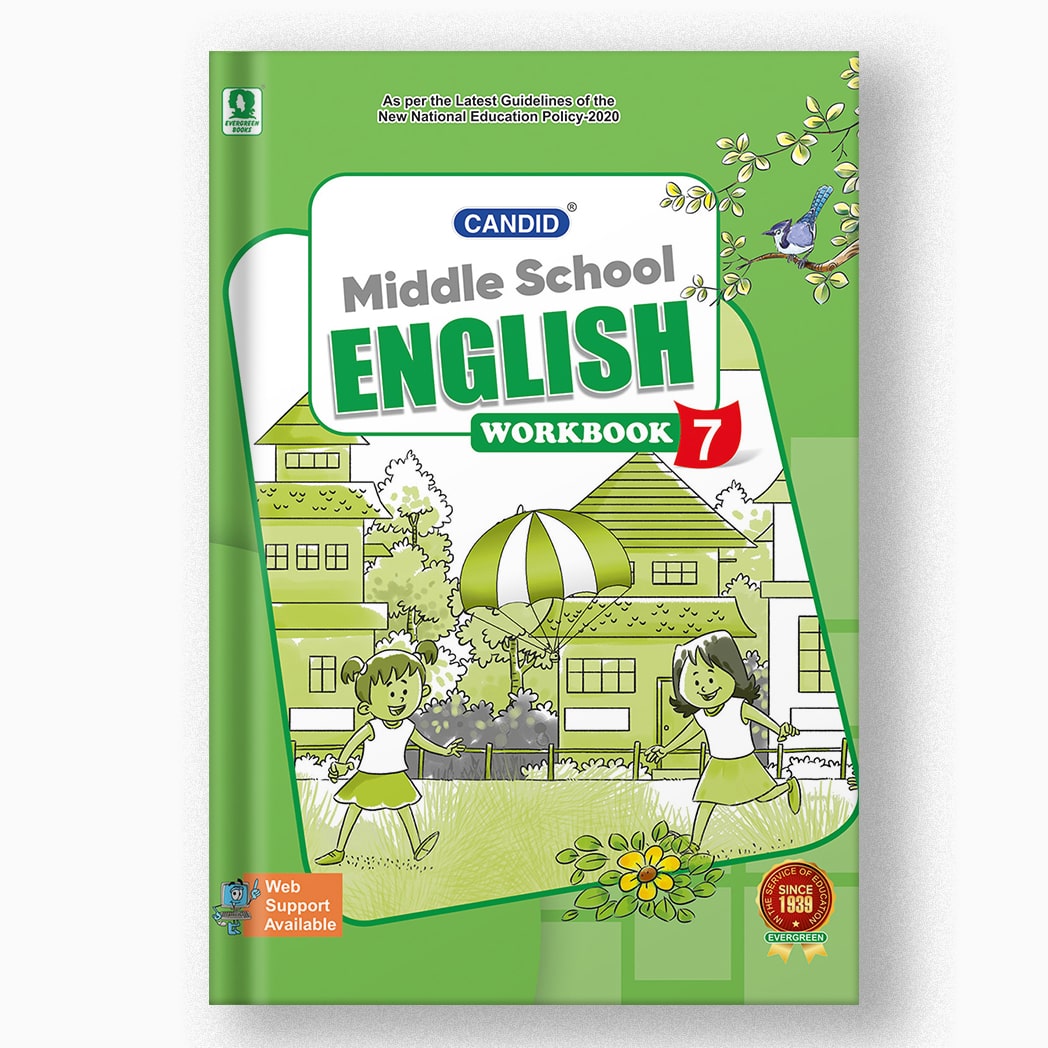 Buy Class 7 Candid Middle School English Workbook | Evergreen